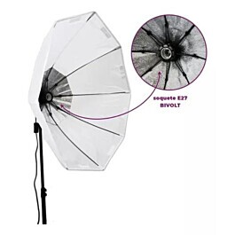 Octobox day light 55cm soquete E-27 Translúcido